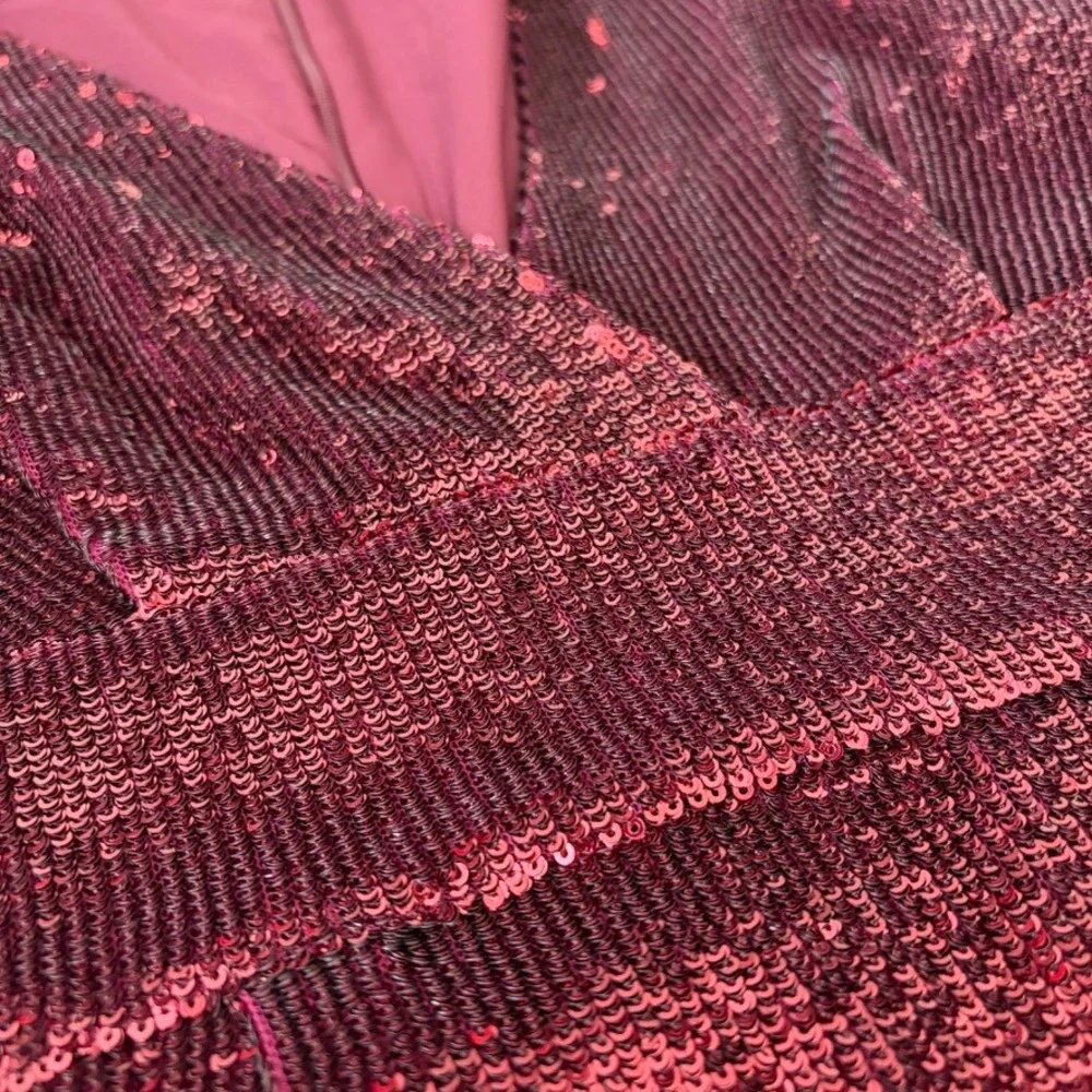 A.L.C. | Dresses | Alc Sequin Mara Mini Dress Womens Burgundy Red Long ...